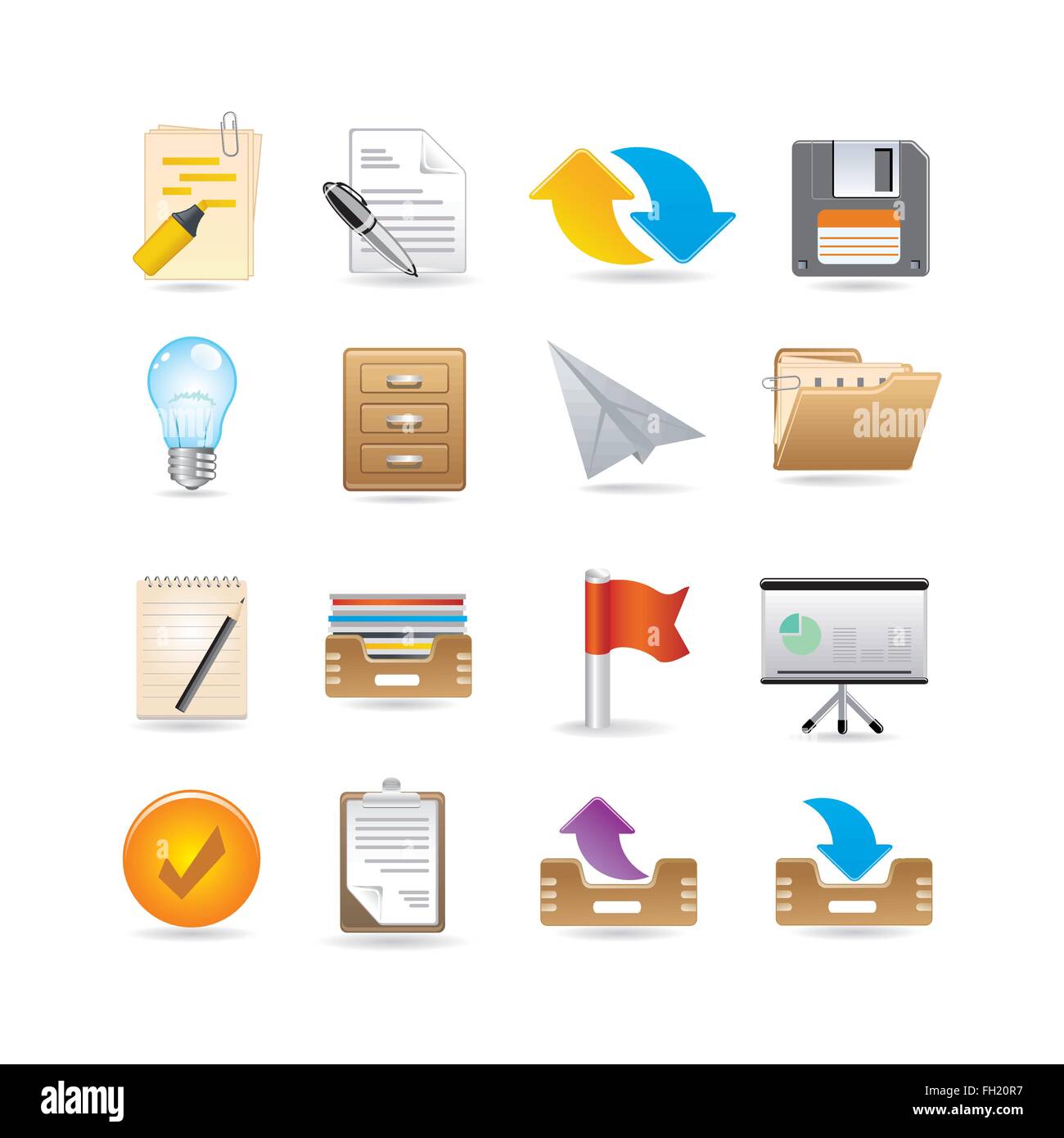 Projects and documents icons Stock Vector Image & Art - Alamy