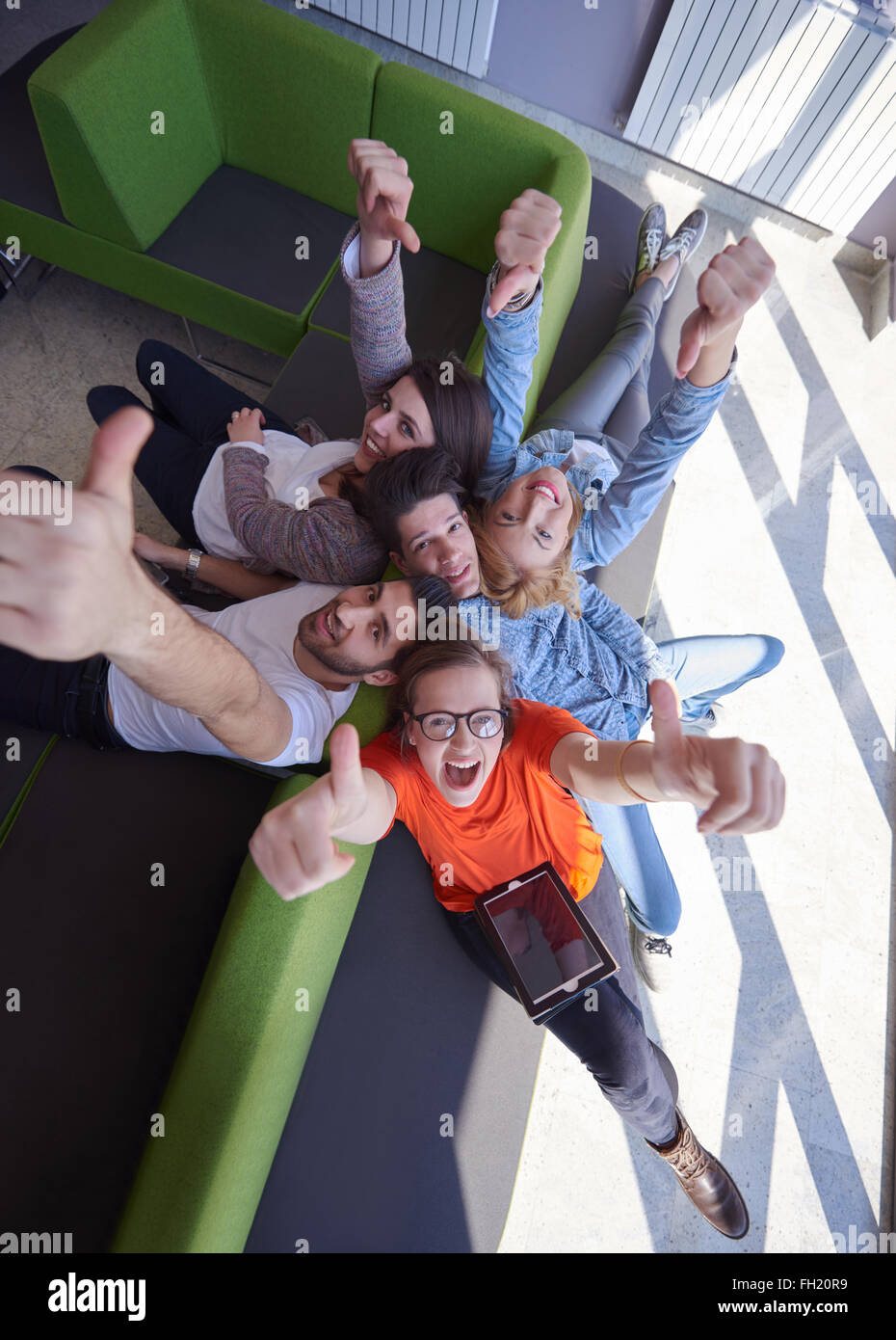 students group working on school project together Stock Photo - Alamy