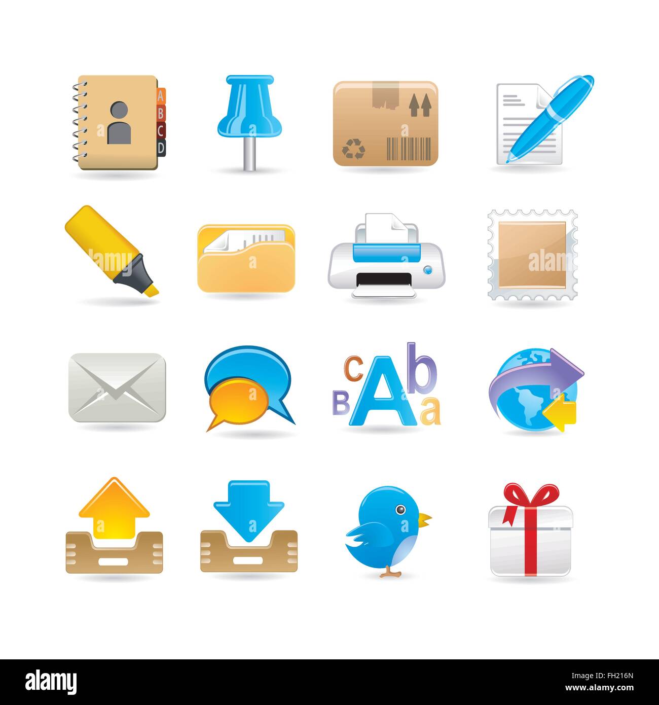 Blue globe post it Stock Vector Images - Alamy