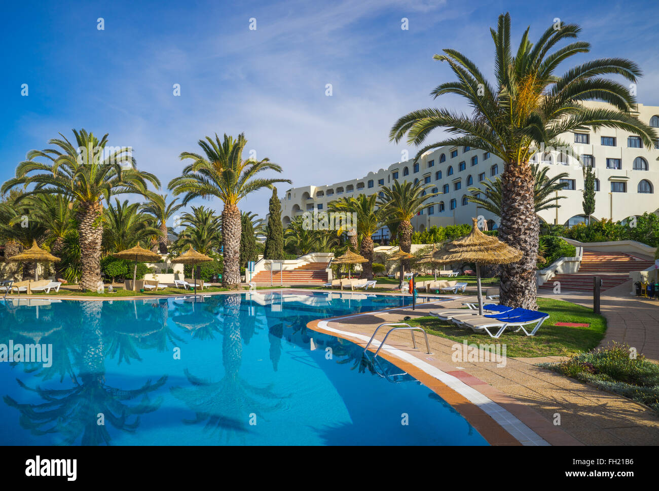 swimming pools and hotel at luxury resort. Summer Vacation Stock Photo ...