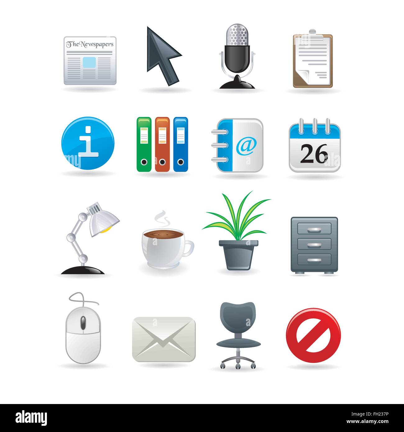 Office icon set for web. Vector illustration Stock Vector Image & Art ...