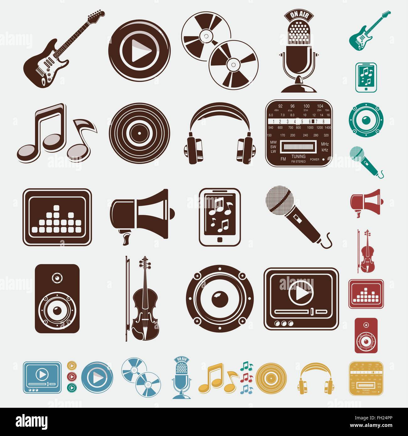music and sound set Stock Vector Image & Art - Alamy