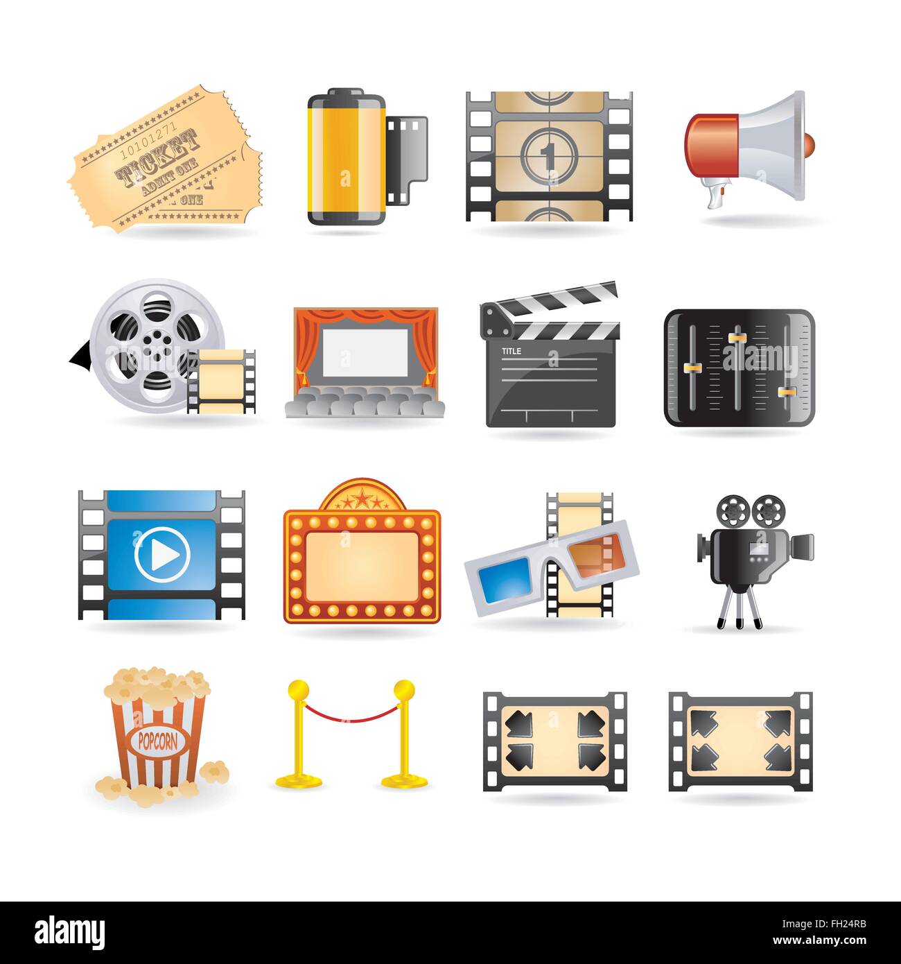 Movie icon set Stock Vector Image & Art - Alamy