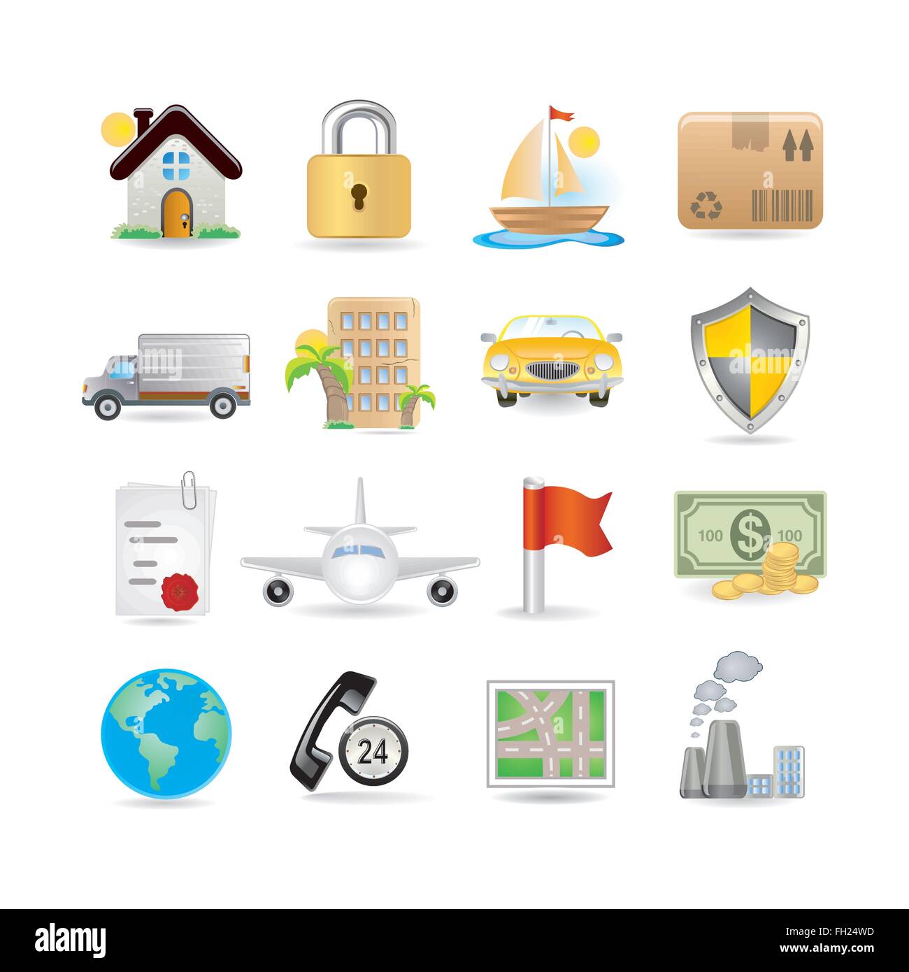 Insurance Icon Set Stock Vector Image & Art - Alamy
