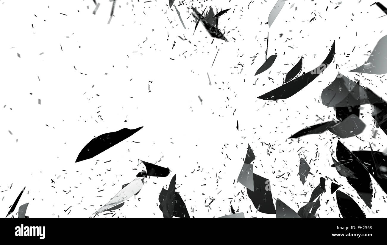 Broken and Shattered glass on white. Large resolution Stock Photo - Alamy