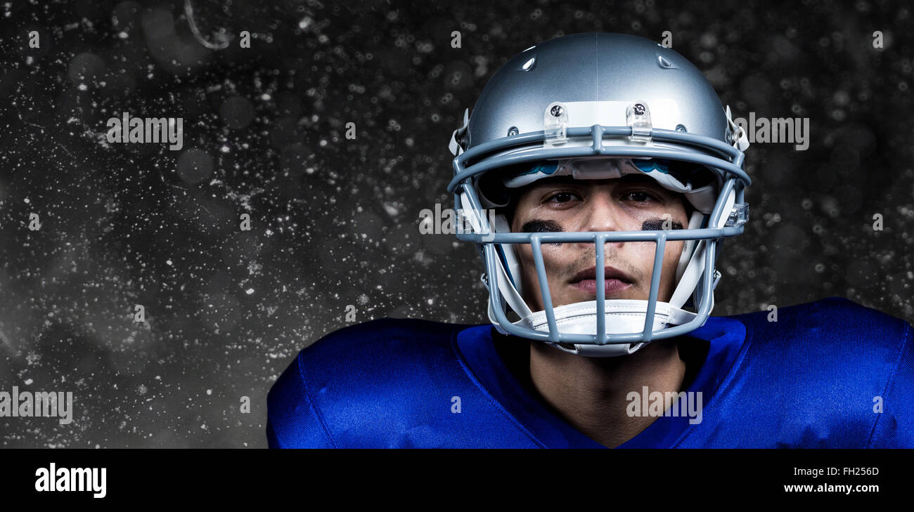 Composite image of portrait of determined american football player in ...