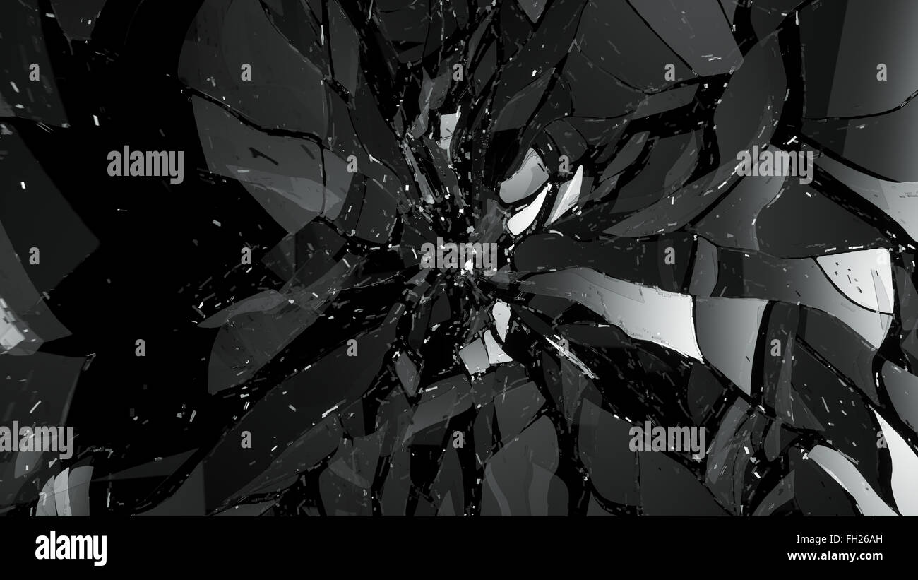Shattered glass on black with motion blur. Large resolution Stock Photo ...