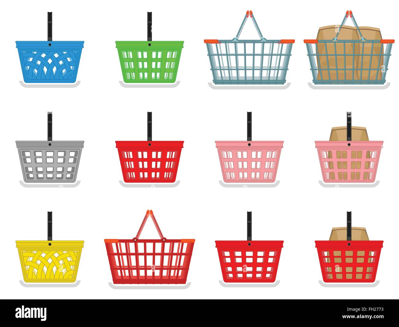 Metal shopping baskets Stock Vector Images - Alamy