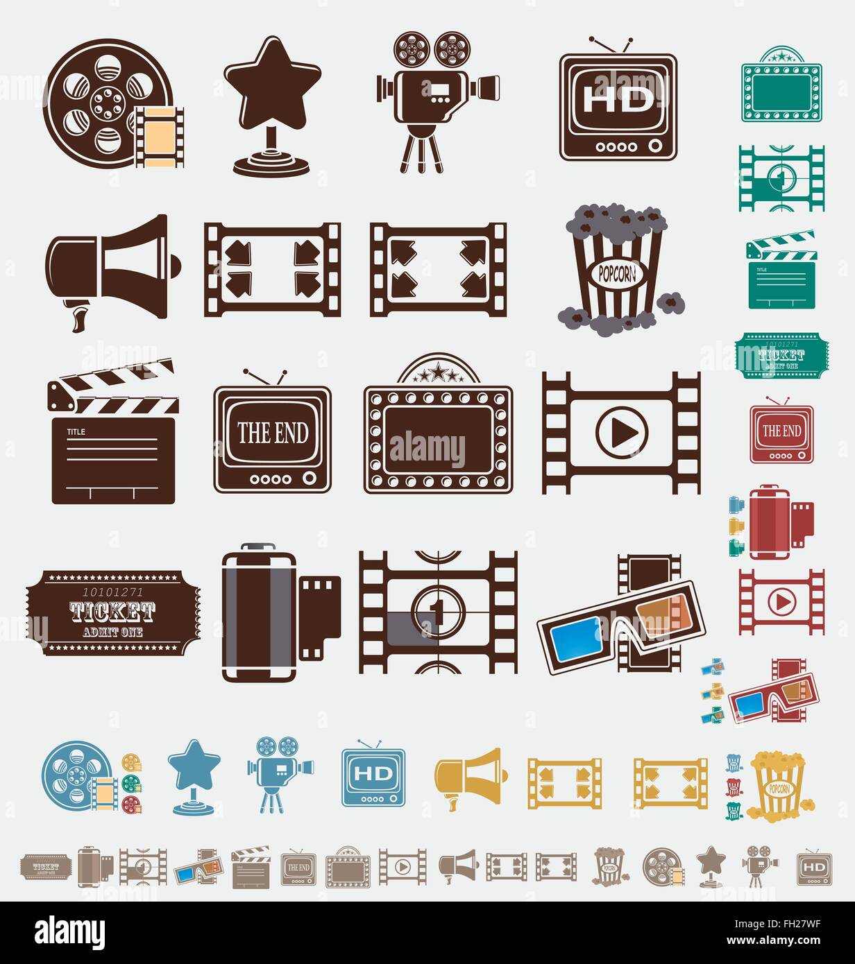 film icons in six colors Stock Vector Image & Art - Alamy