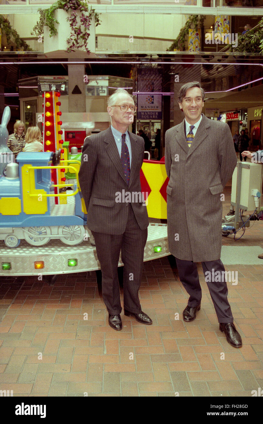 John Redwood and Nicholas Budgen on a walkabout in Wolverhampton during ...