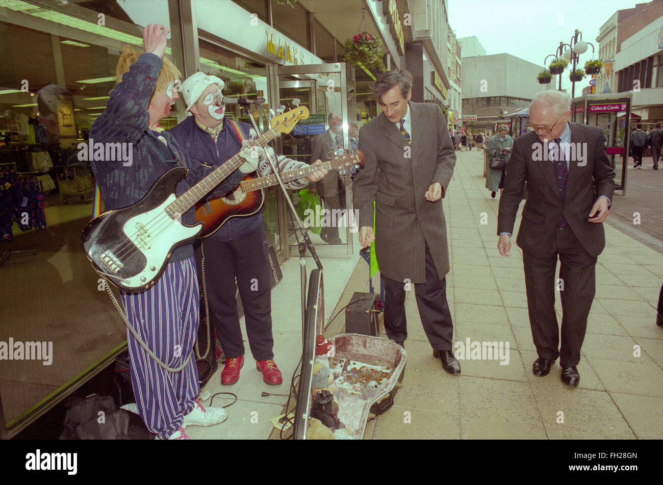 John Redwood and Nicholas Budgen on a walkabout in Wolverhampton during ...