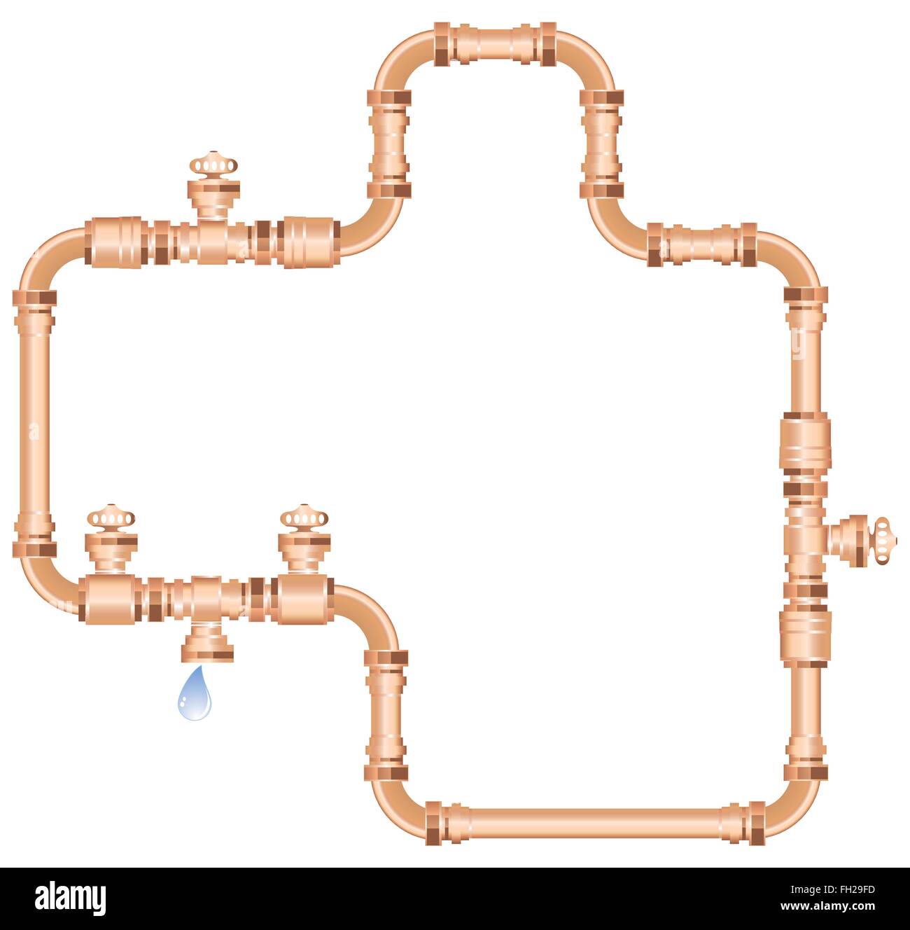 Water drip copper pipe Stock Vector Images - Alamy