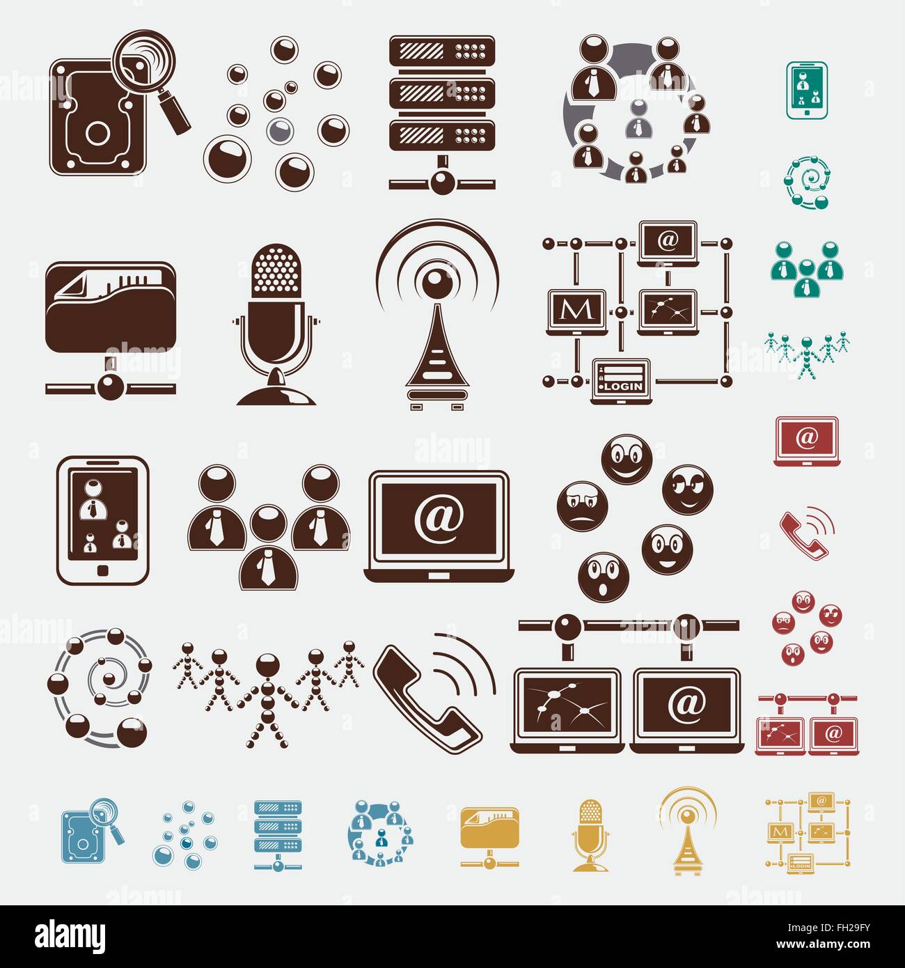 connection set of icons Stock Vector Image & Art - Alamy