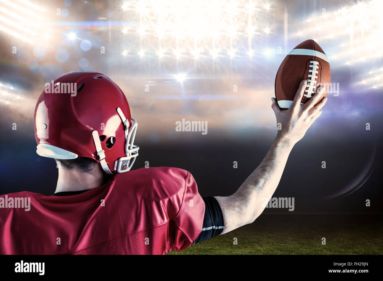 Digital composite soccer player ball his hands hi-res stock photography ...