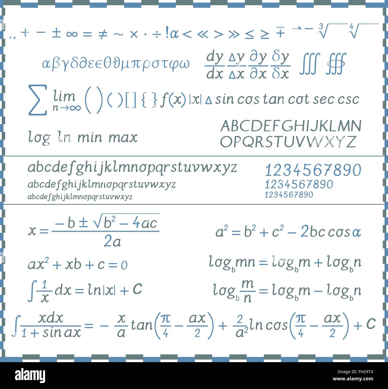 Mathematical symbols, numbers and letters - handwriting Stock Vector ... Mathematical symbols, numbers and letters - handwriting Stock Vector ...