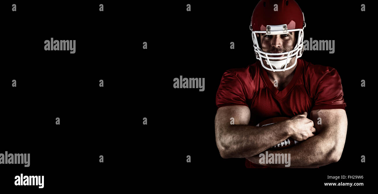 Composite image of american football player with ball Stock Photo - Alamy