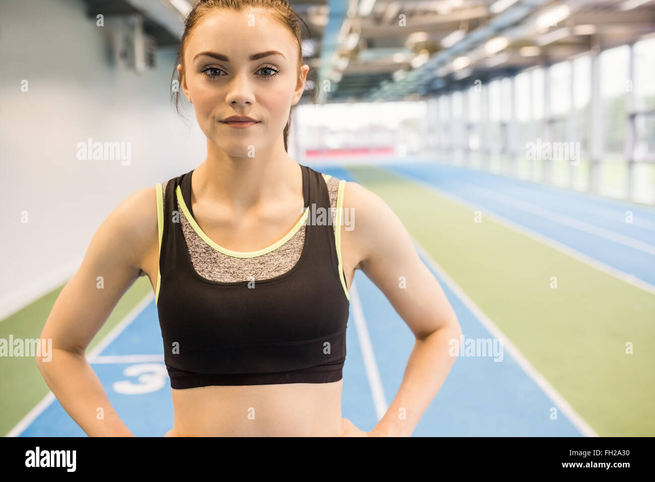 Fit woman on the running track Stock Photo - Alamy