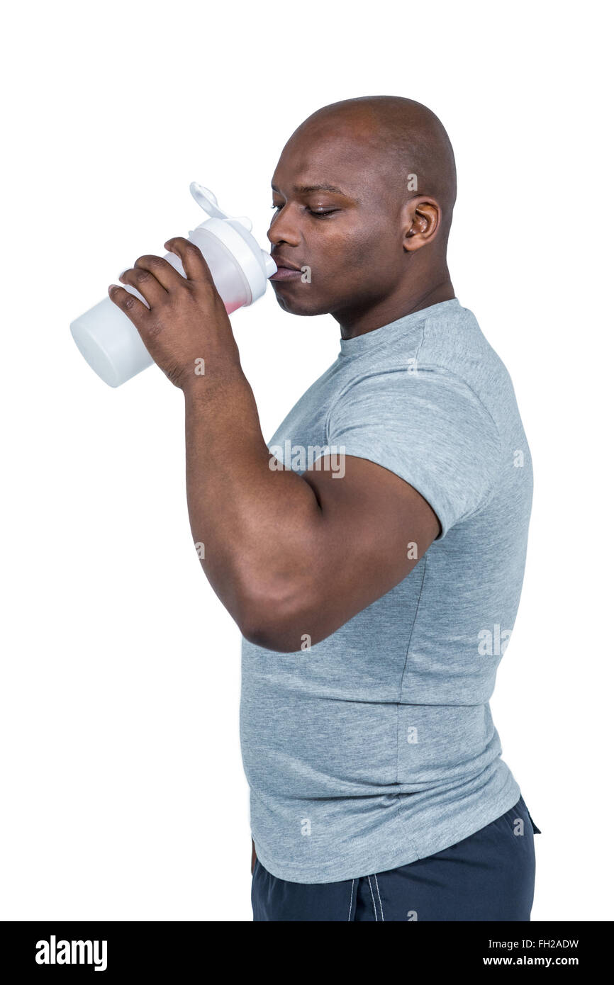 Sporty man drinking protein hi-res stock photography and images - Alamy