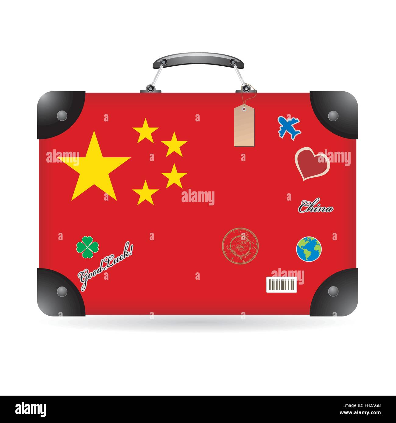 China flag on bag Stock Vector Image & Art - Alamy