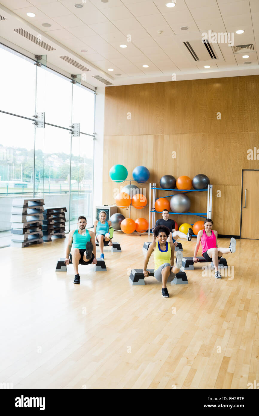 Fitness class exercising in the studio Stock Photo - Alamy