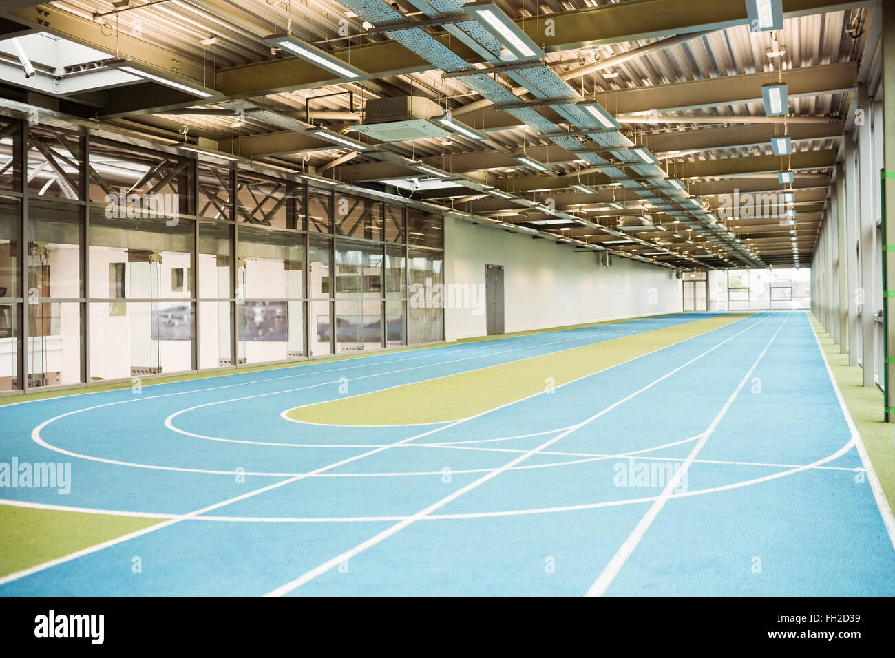 Indoor running track Stock Photo - Alamy