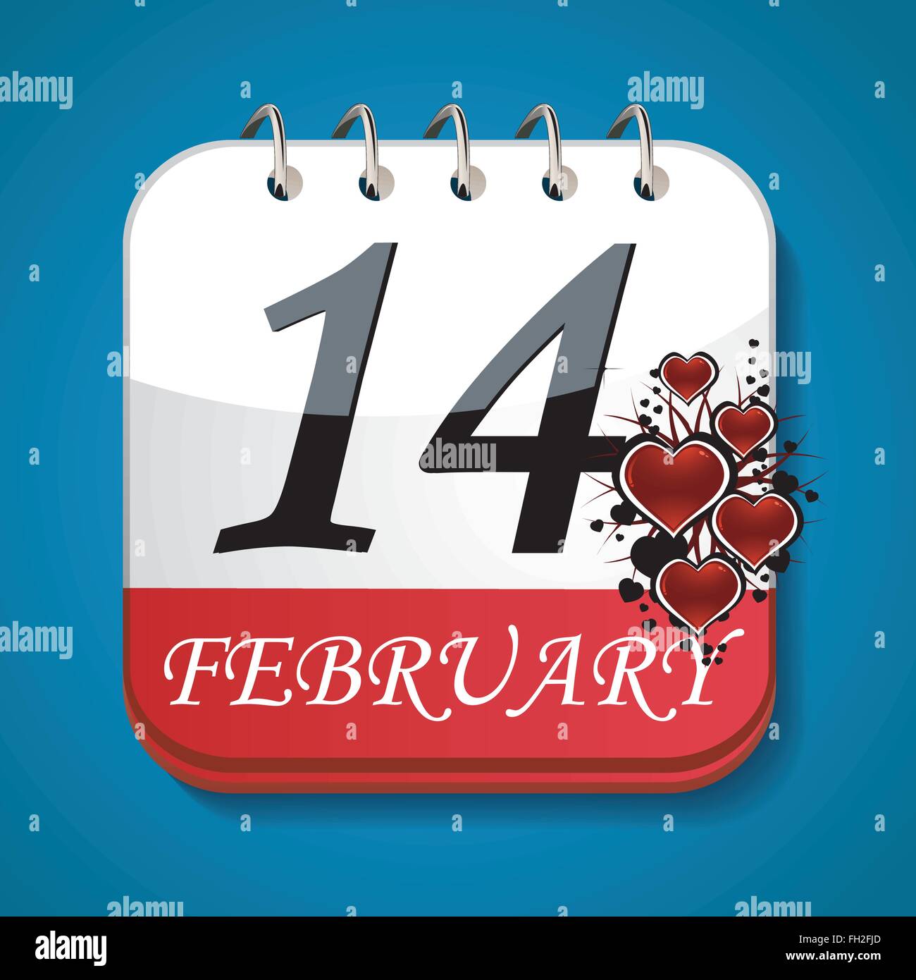 14. february calendar Stock Vector Image & Art - Alamy
