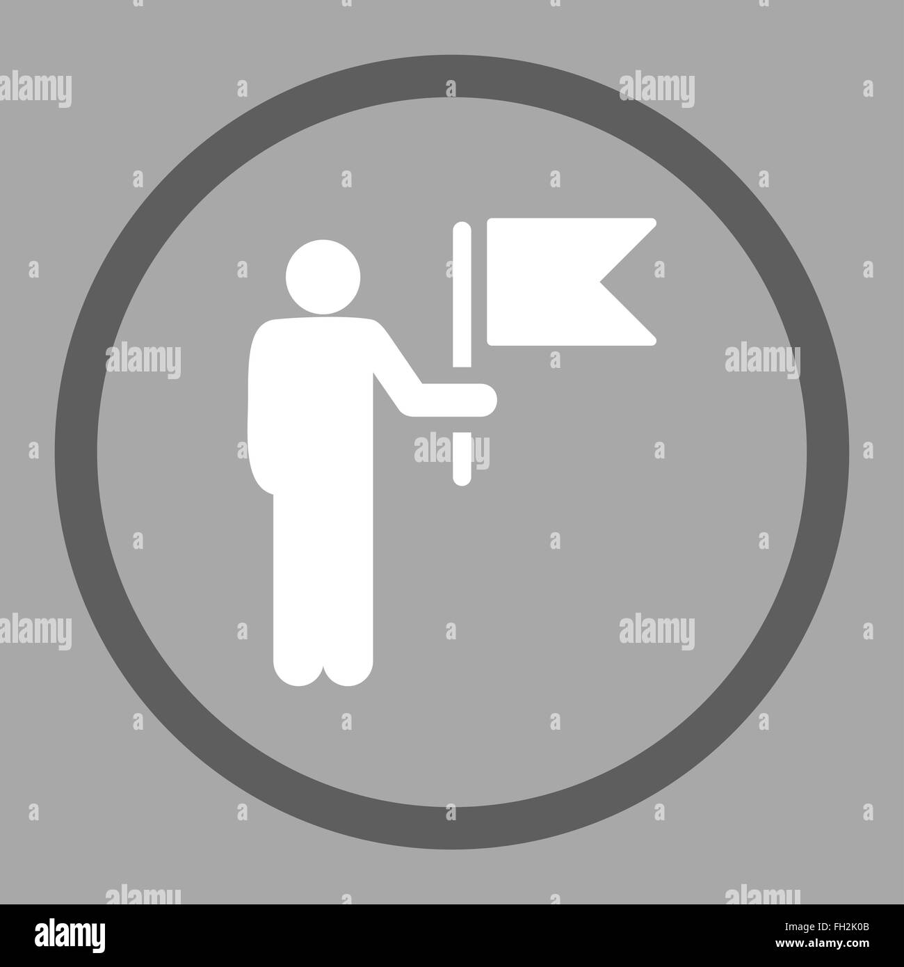 Commander with Flag icon Stock Photo - Alamy