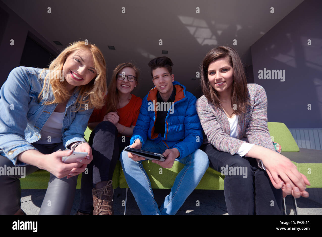 students group working on school project together Stock Photo - Alamy