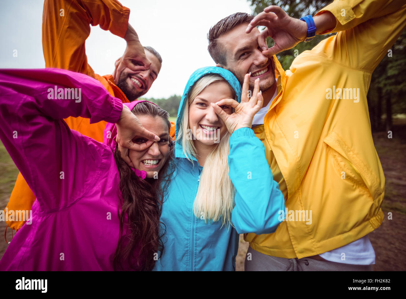 Friends having fun on a hike Stock Photo - Alamy