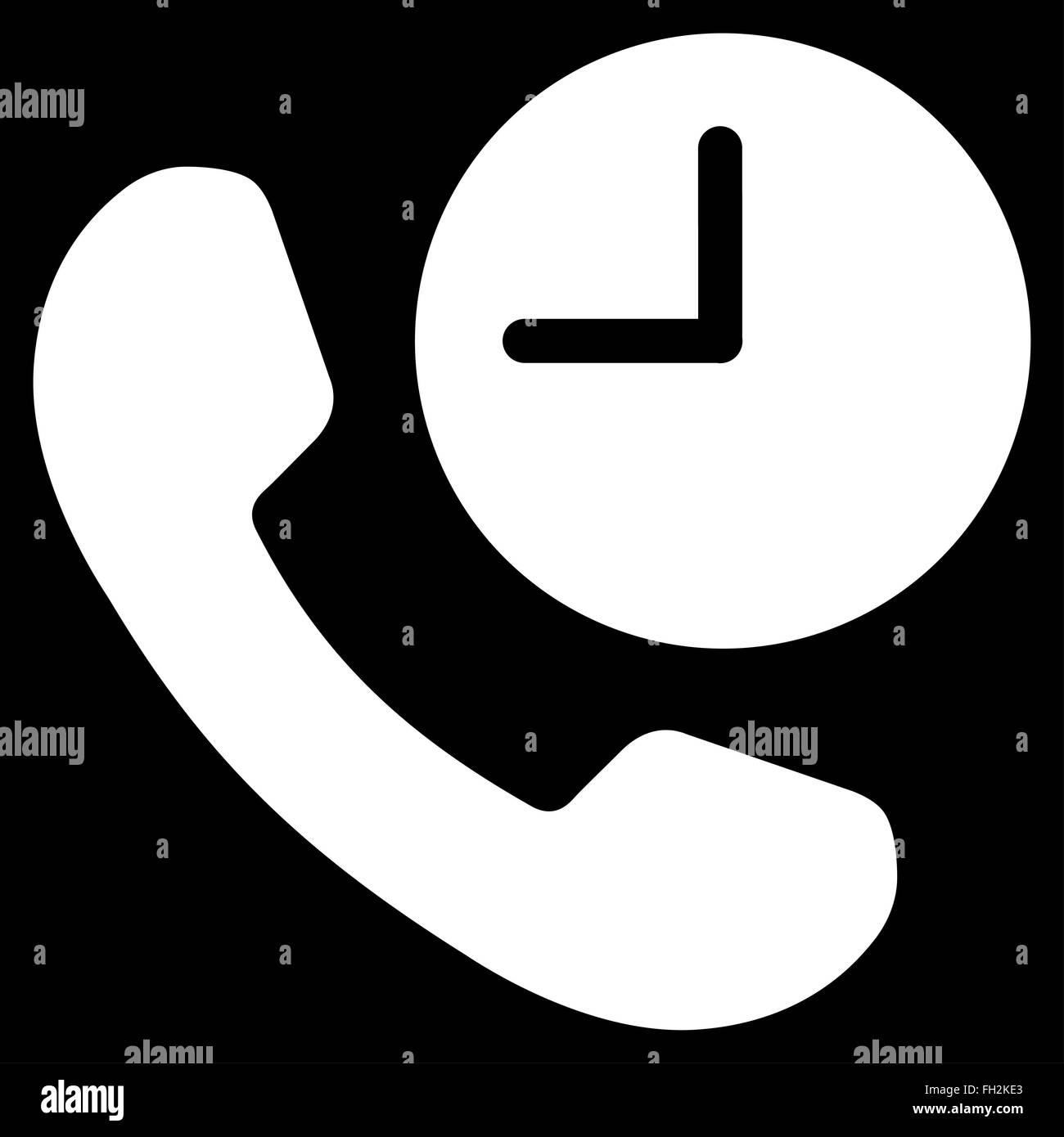 Phone Time Icon Stock Photo - Alamy