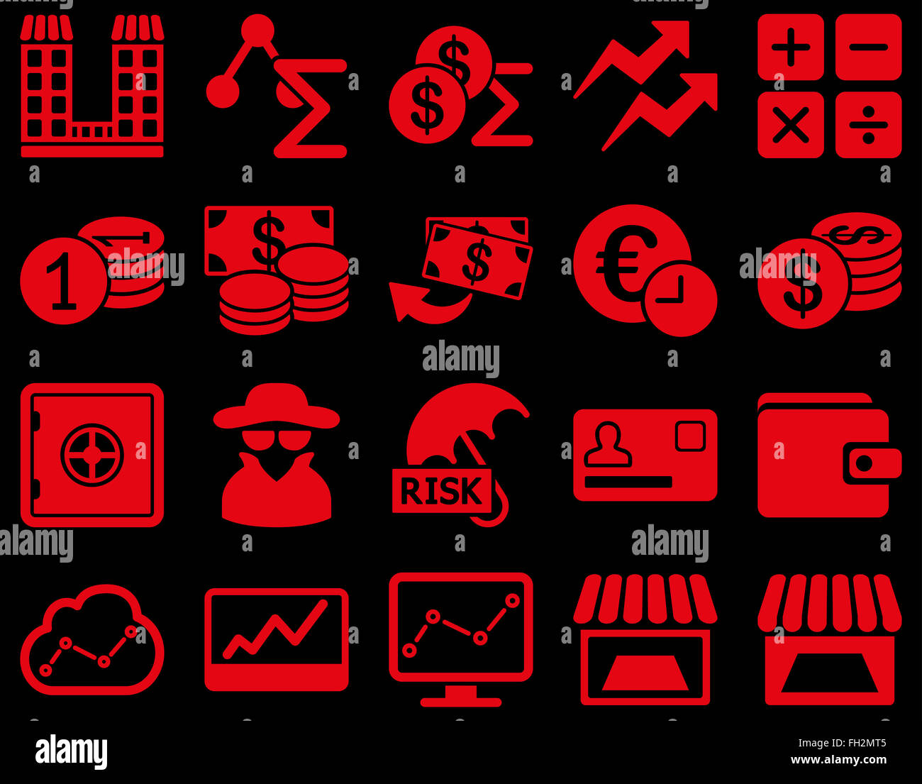 Accounting service and trade business icon set Stock Photo - Alamy