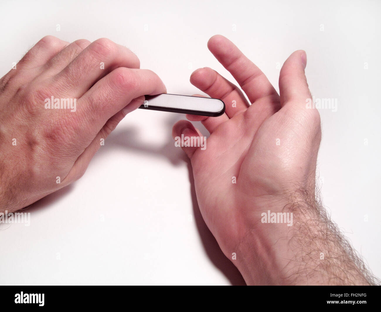 grooming. on man's hand Stock Photo - Alamy