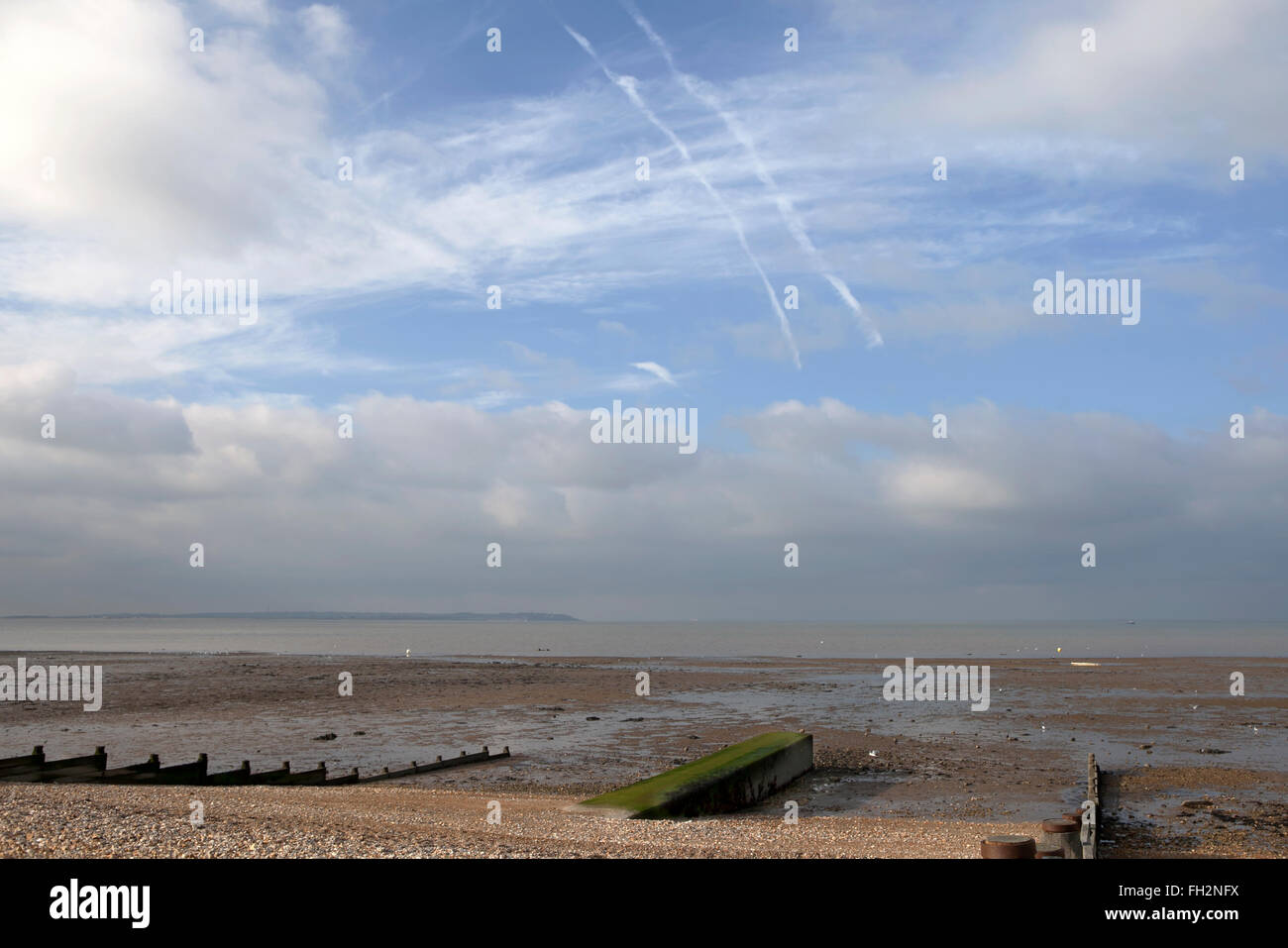 groynes on the shingle beach at whitstable kent Stock Photo - Alamy