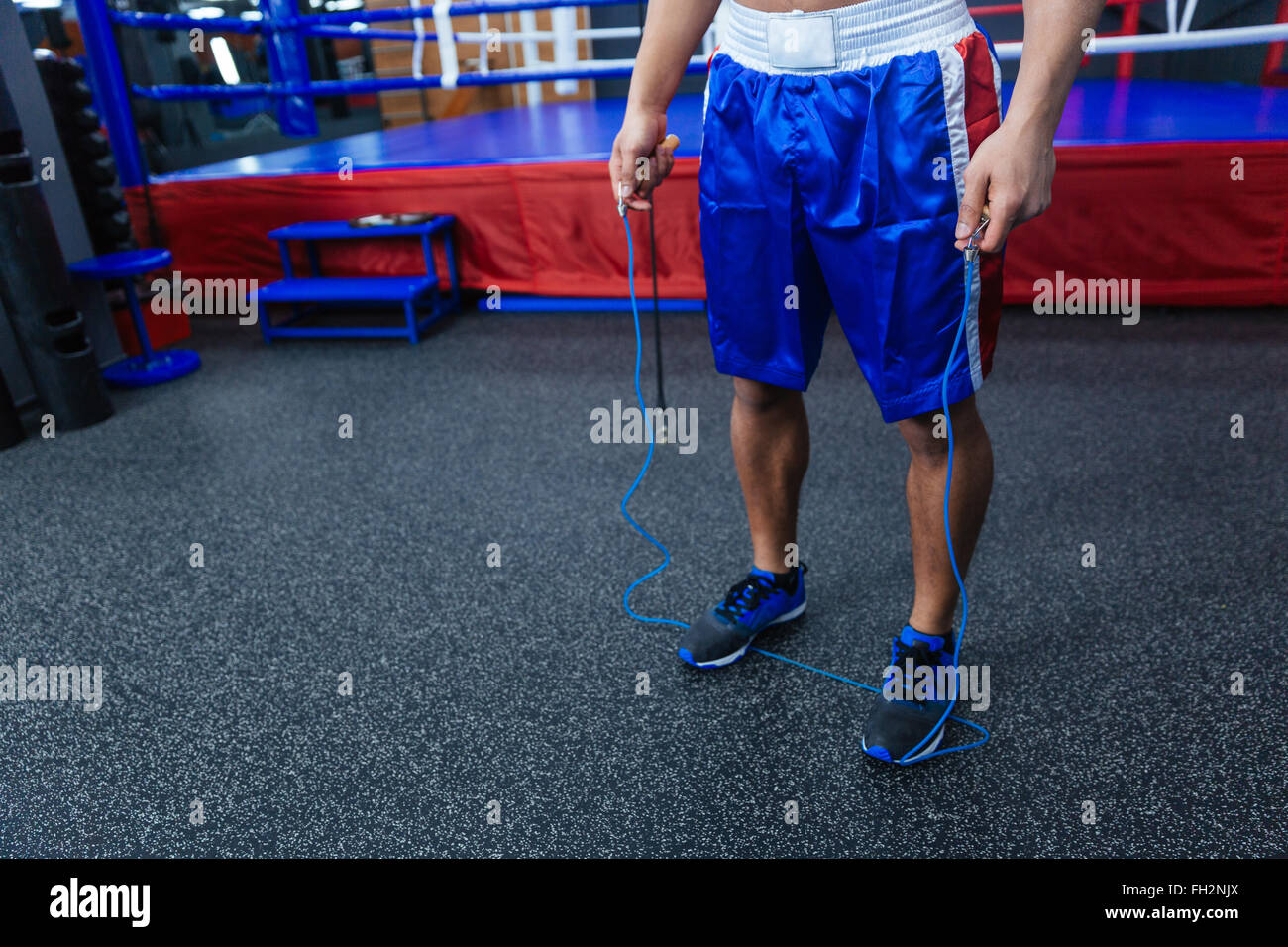 Cropped image of a male boxer legs Stock Photo - Alamy