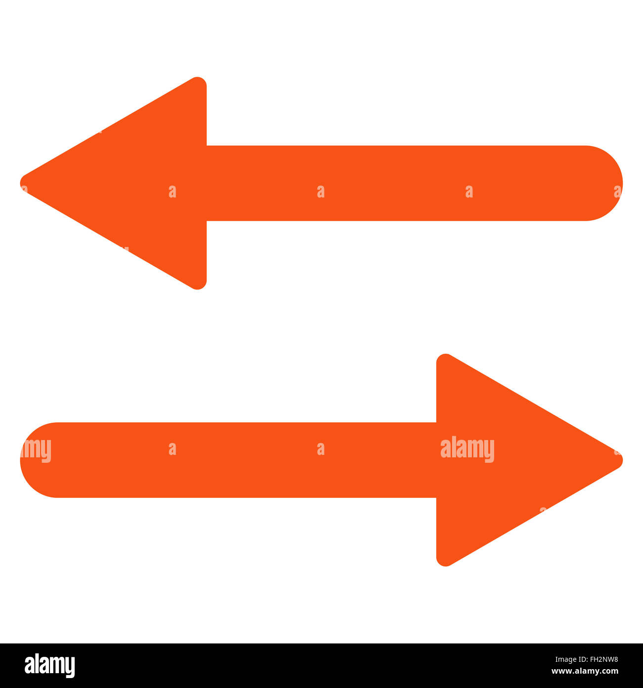 Arrows Exchange Horizontal flat orange color icon Stock Photo - Alamy