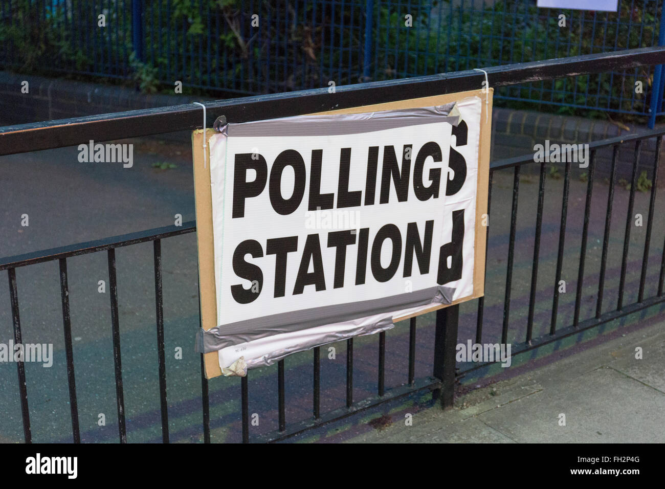 Polling Station sign, London UK Stock Photo - Alamy