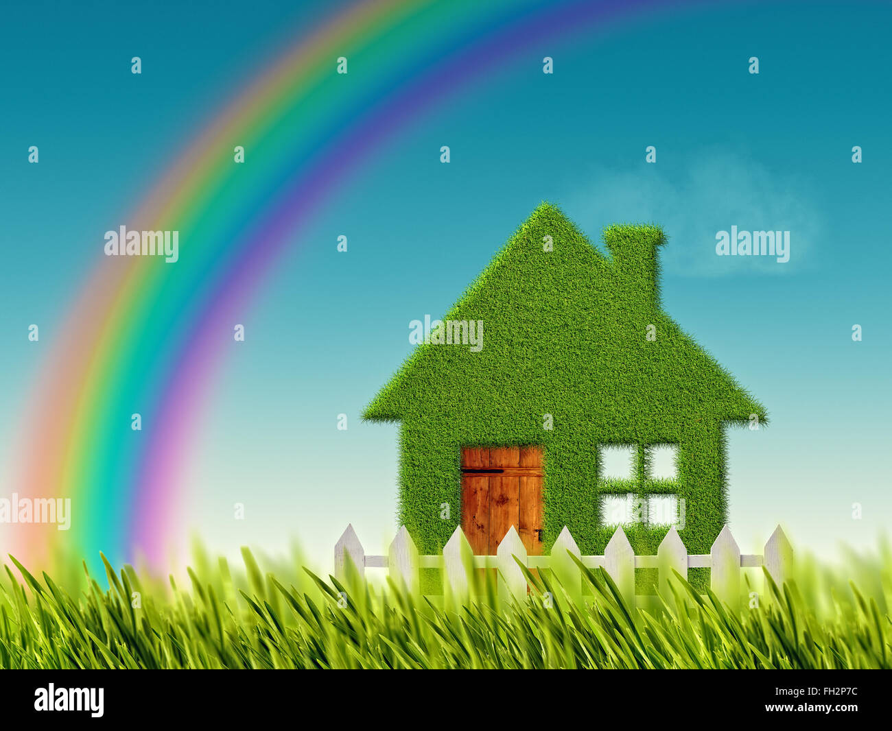 Green Eco house, abstract environmental backgrounds Stock Photo - Alamy
