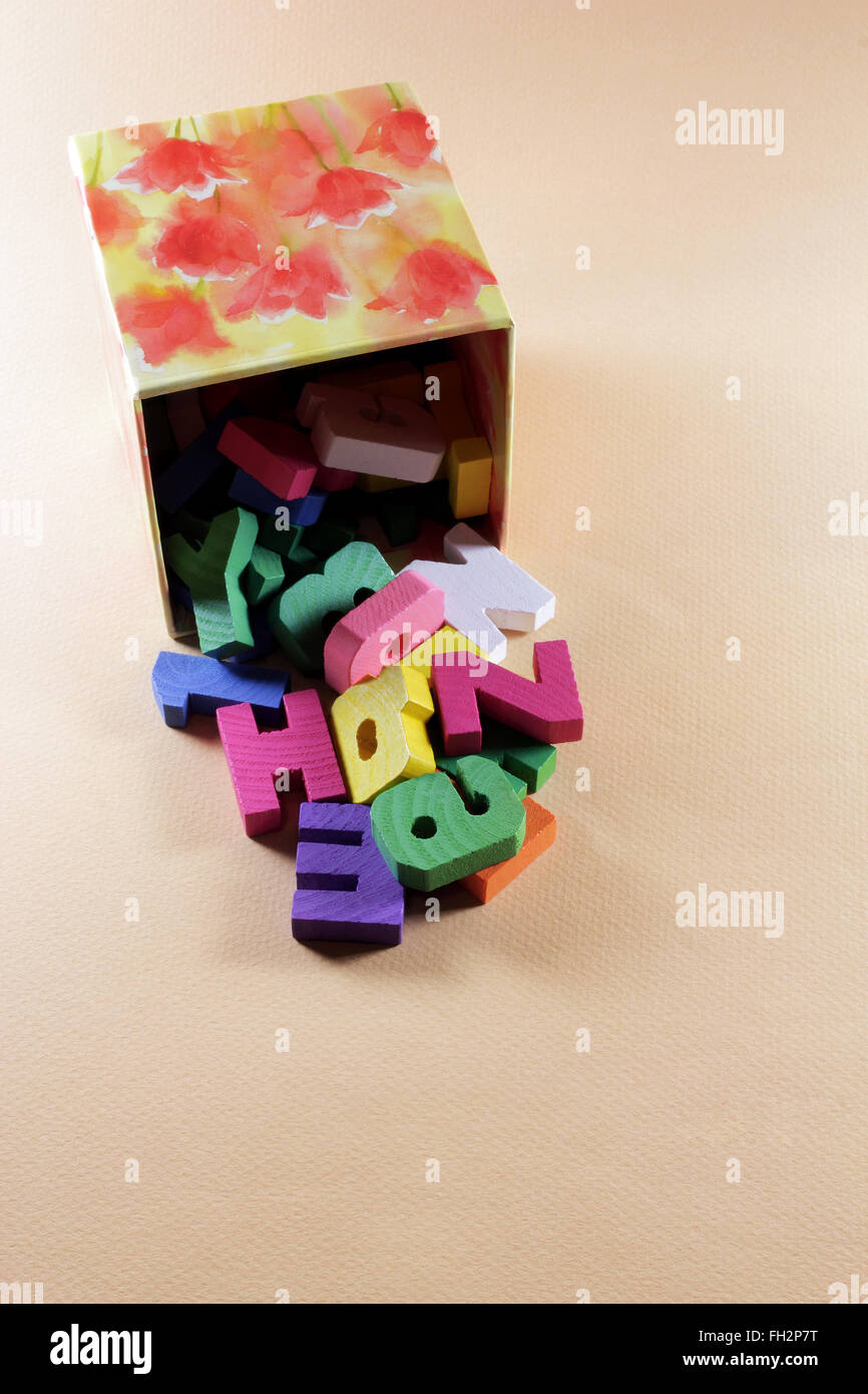 Box of Alphabets and Numbers Stock Photo - Alamy