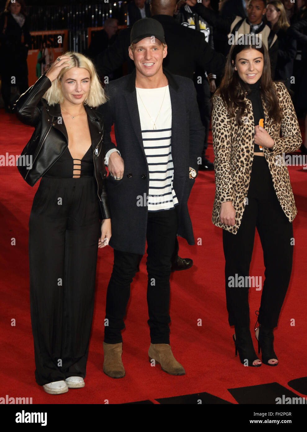 London, UK. Jess Woodley, Jamie Laing and guest at the World Premiere ...