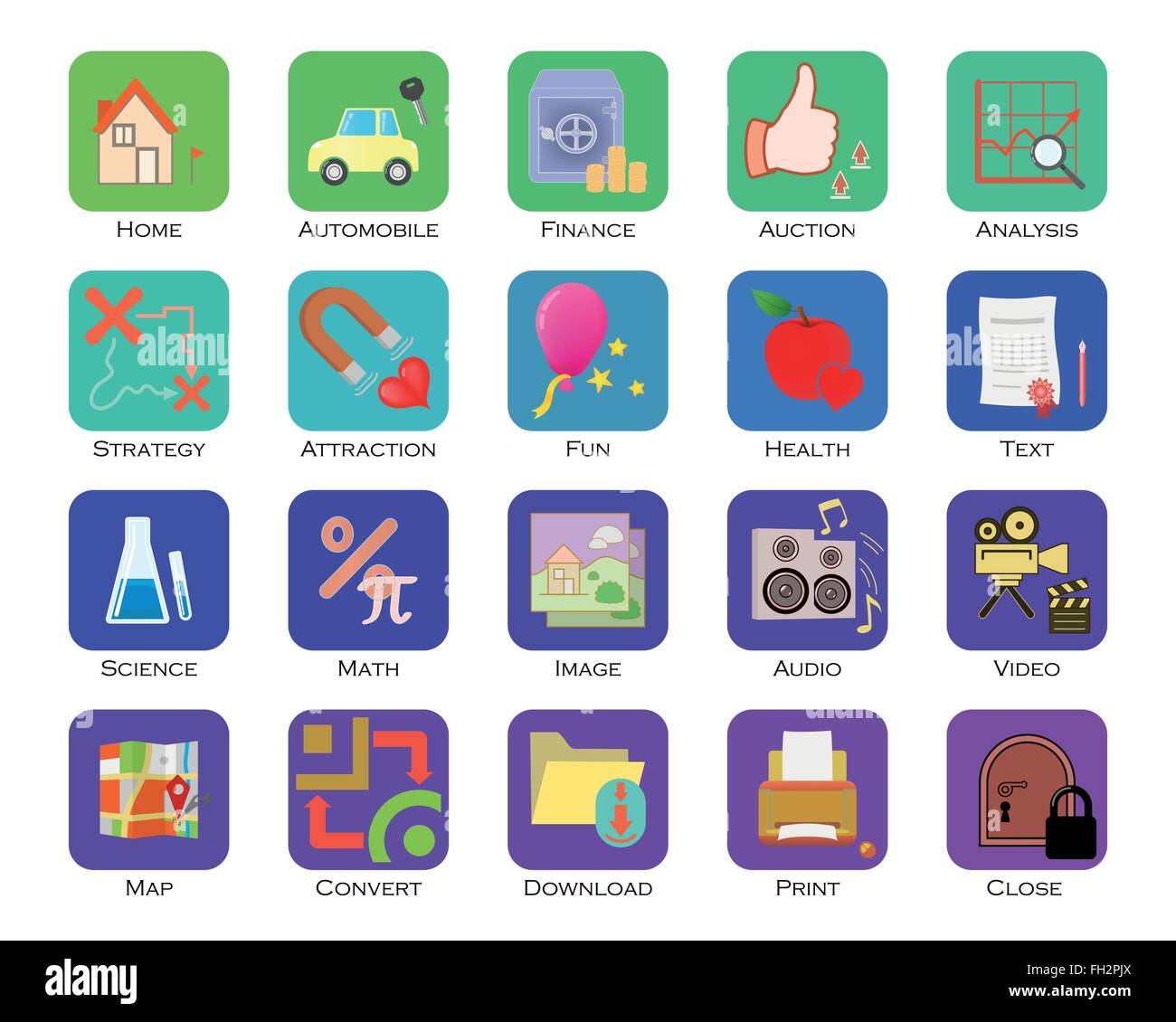 Colorful icon set Stock Vector Image & Art - Alamy