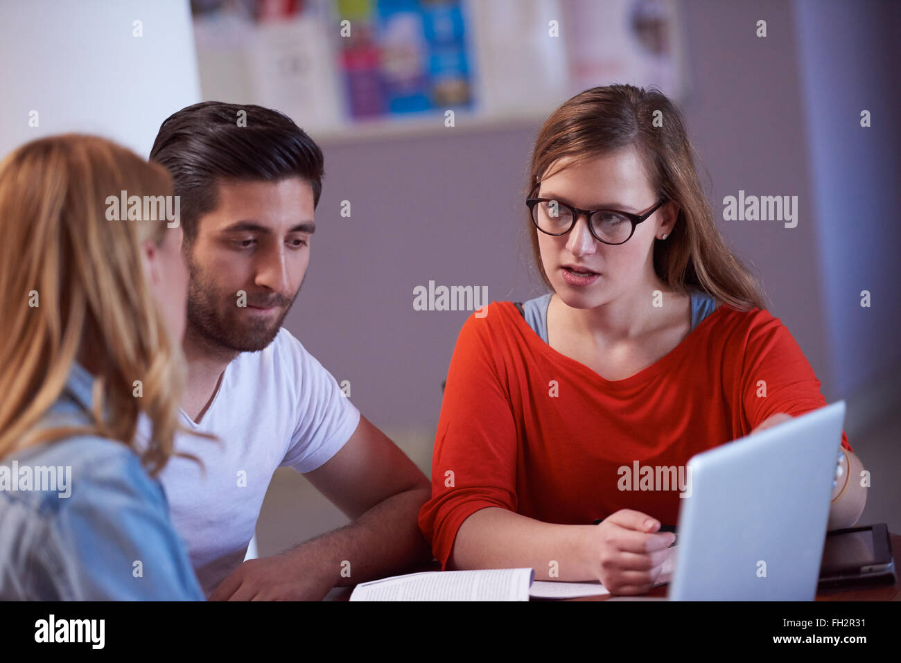 students group working on school project together Stock Photo - Alamy