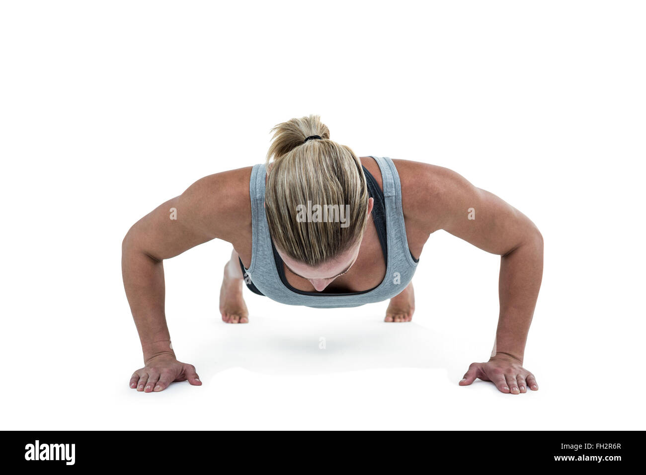 Fitness woman push ups Cut Out Stock Images & Pictures - Alamy