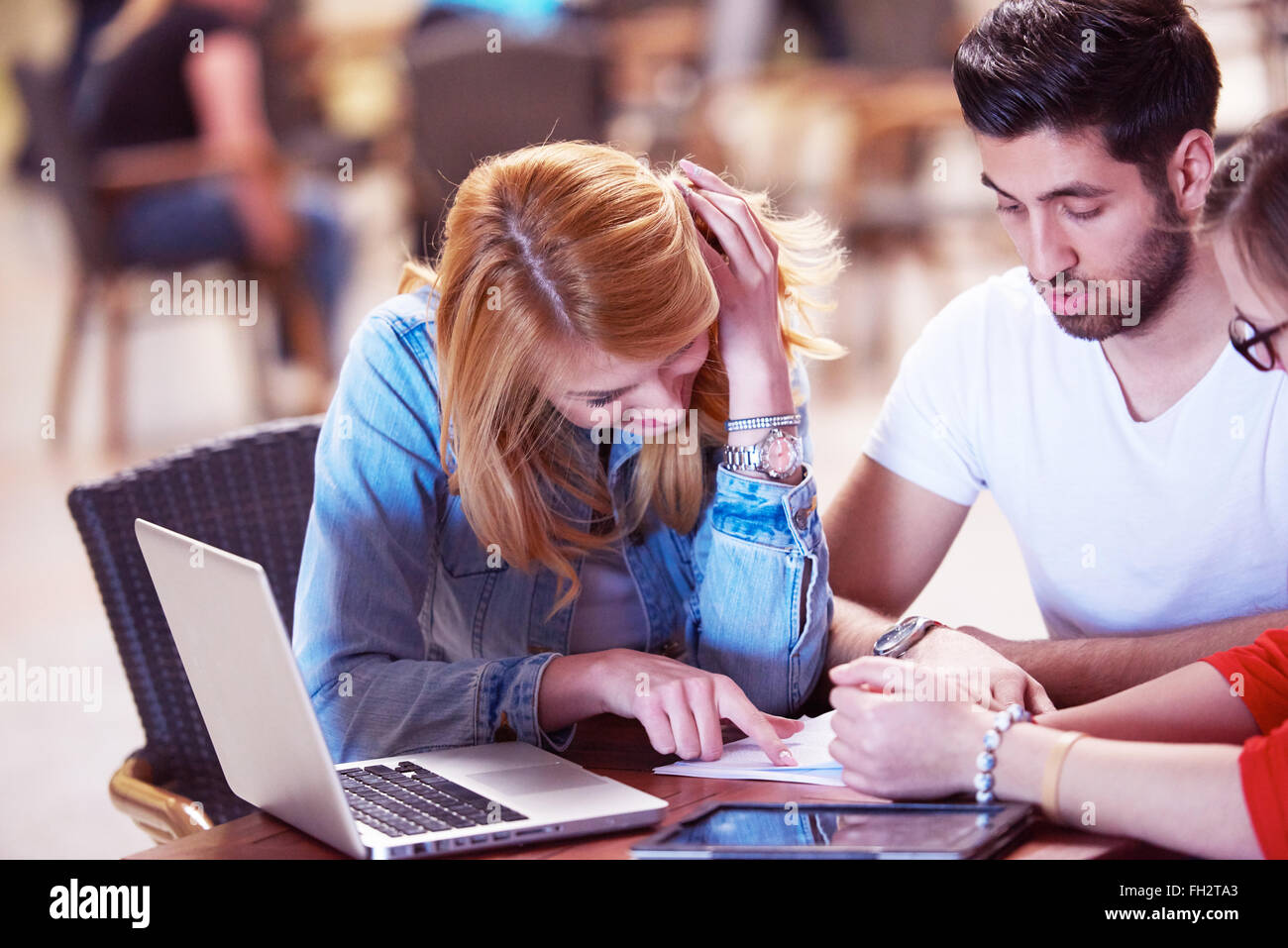 students group working on school project together Stock Photo - Alamy