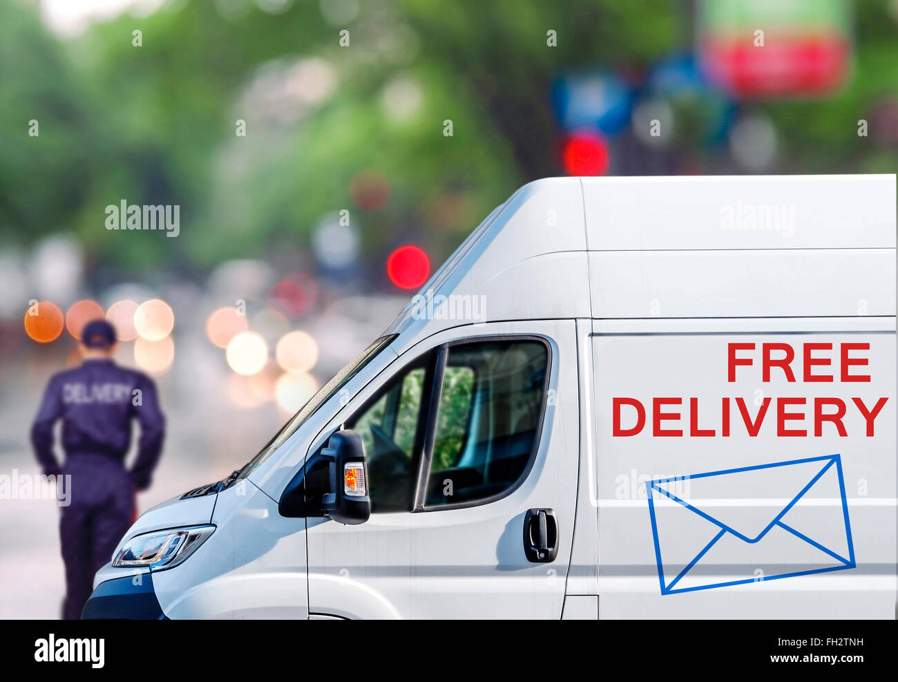 Free delivery van hi-res stock photography and images - Alamy