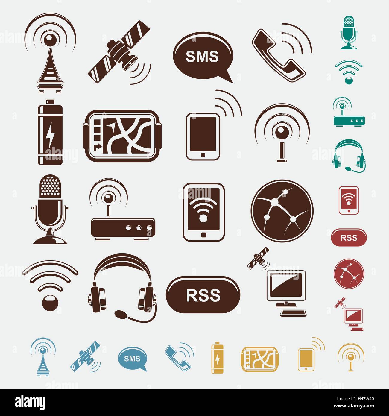 set of wireless icons in five colors Stock Vector Image & Art - Alamy
