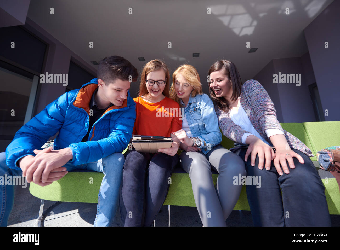 students group working on school project together Stock Photo - Alamy