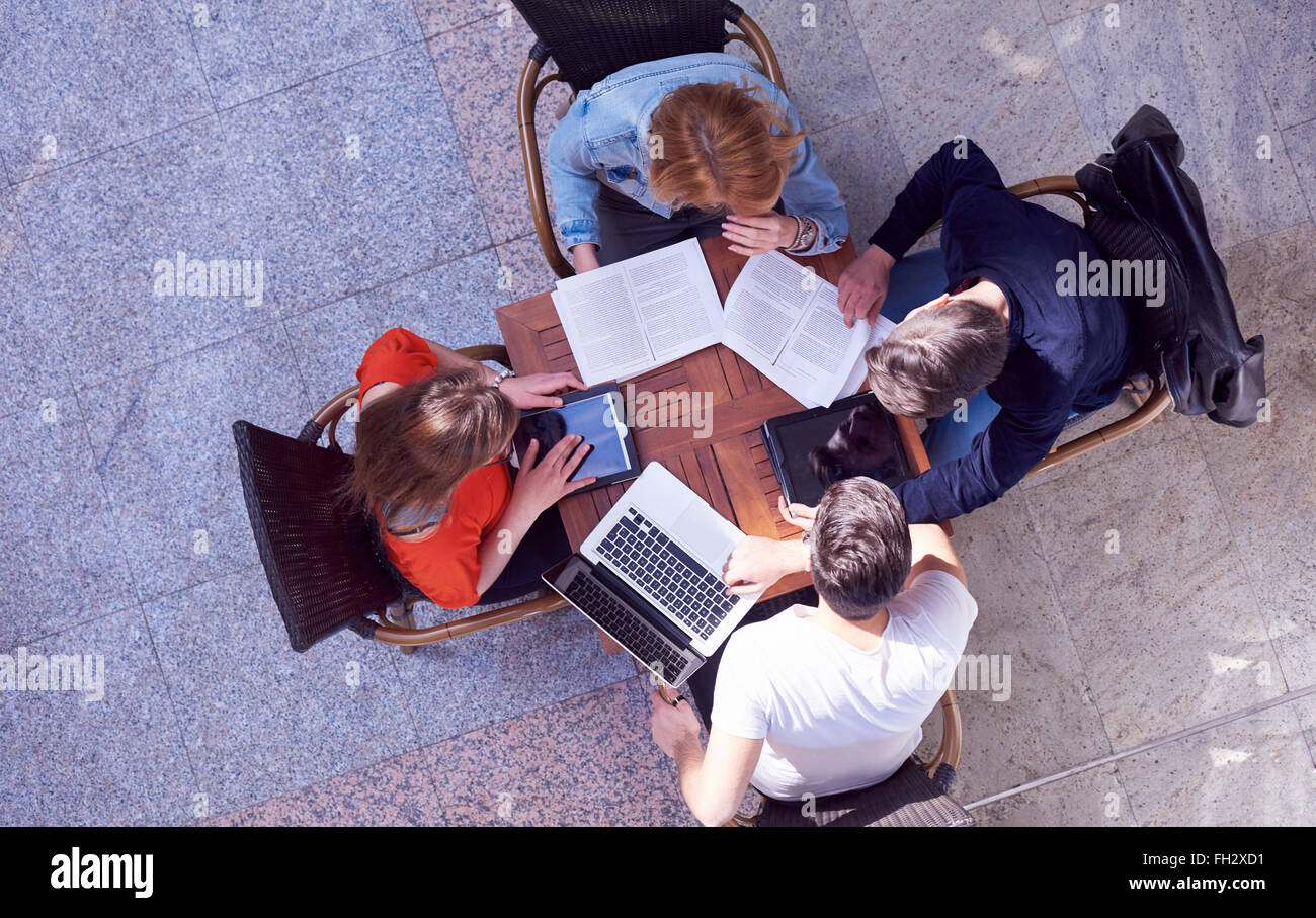 students group working on school project together Stock Photo - Alamy