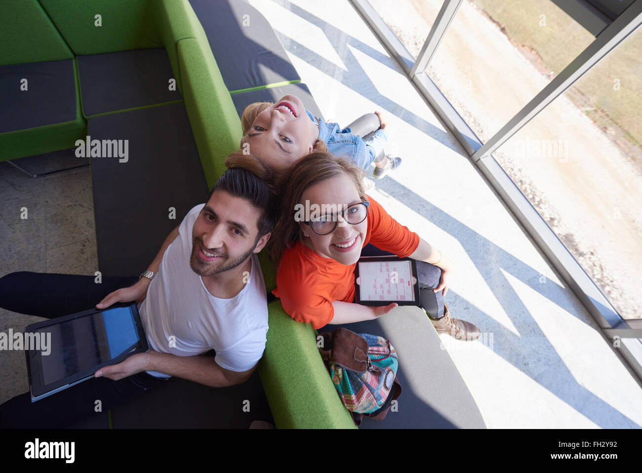students group working on school project together Stock Photo - Alamy