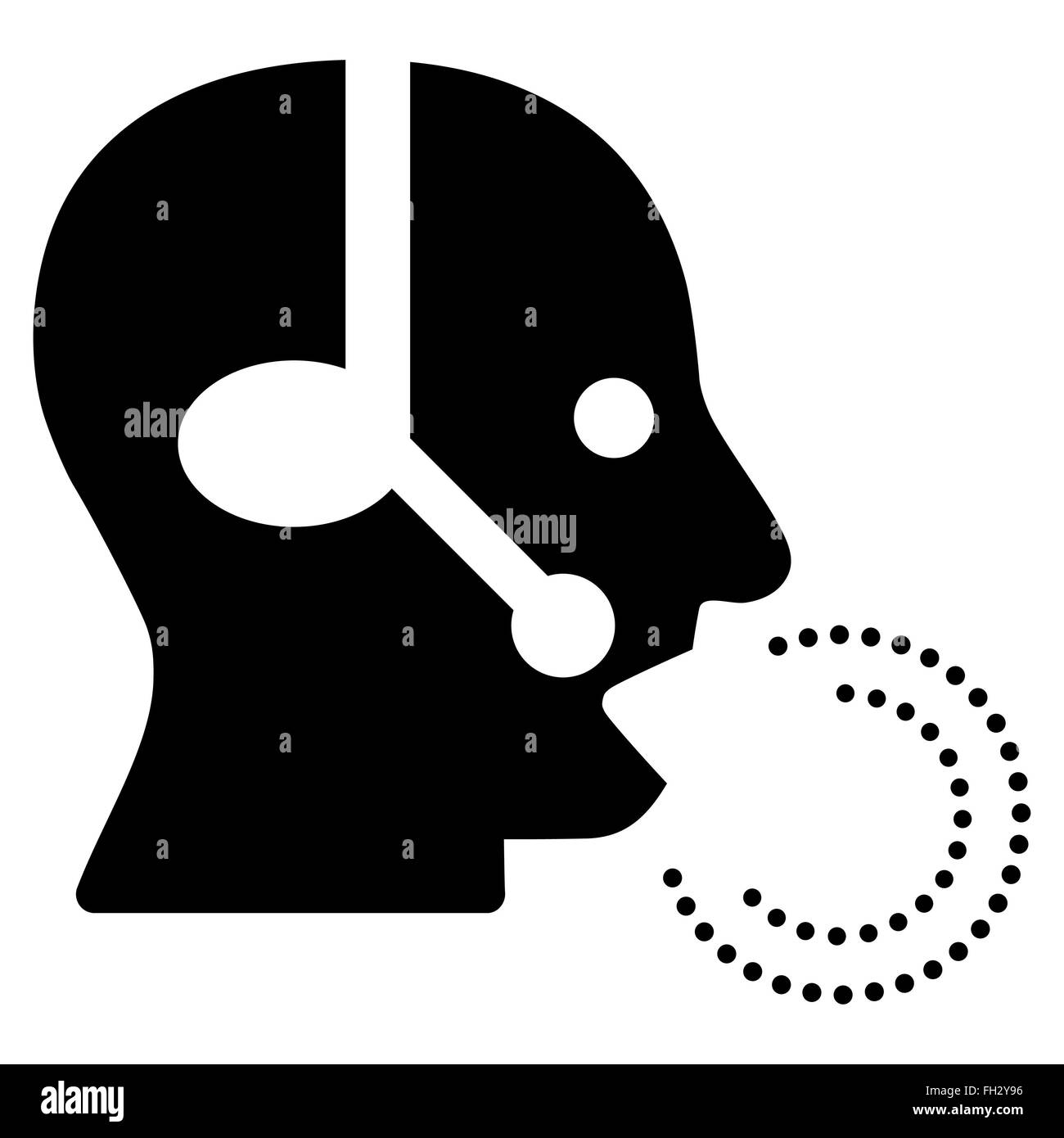 Operator Speech Flat Icon Stock Photo - Alamy