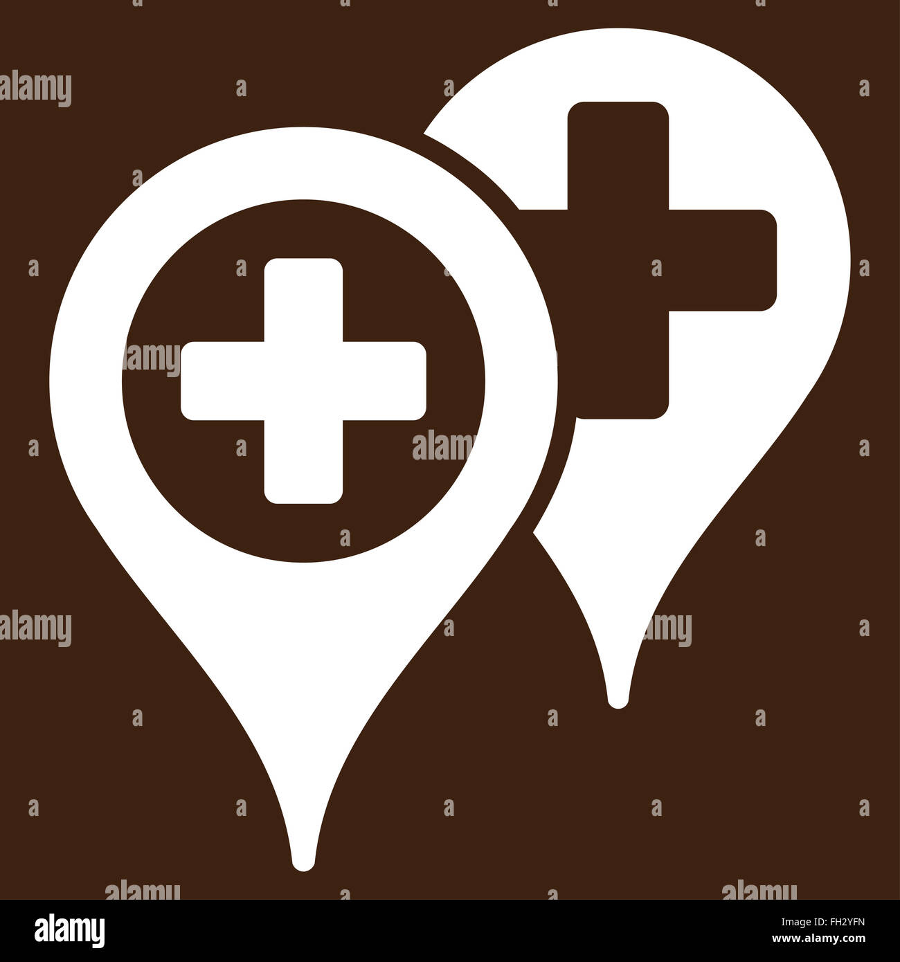 Hospital Map Markers Icon Stock Photo - Alamy